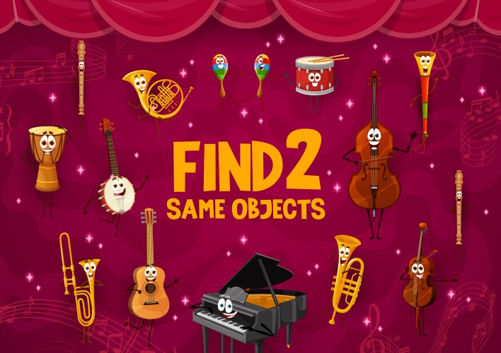 Funny musical instruments cartoon characters Vector Image