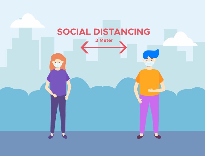 Outdoor social distancing Royalty Free Vector Image