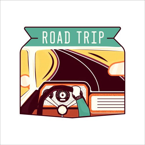 Road trip with family cartoon Royalty Free Vector Image