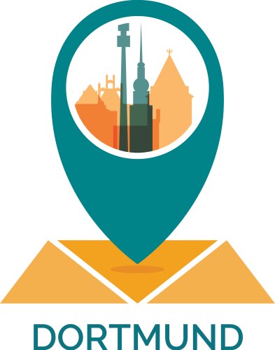 Germany dusseldorf map city pin point geolocation Vector Image