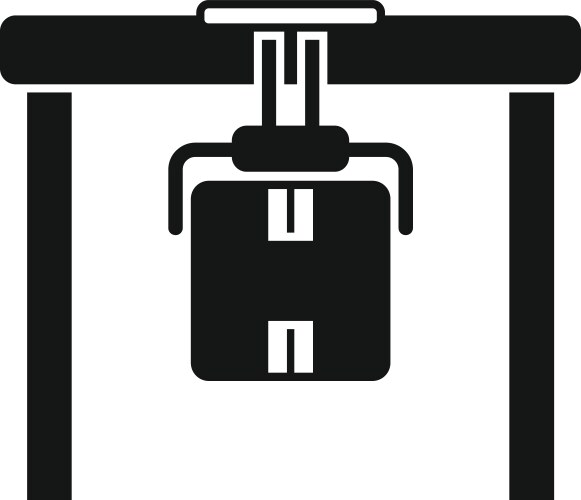 Industrial crane lifting cardboard box Royalty Free Vector