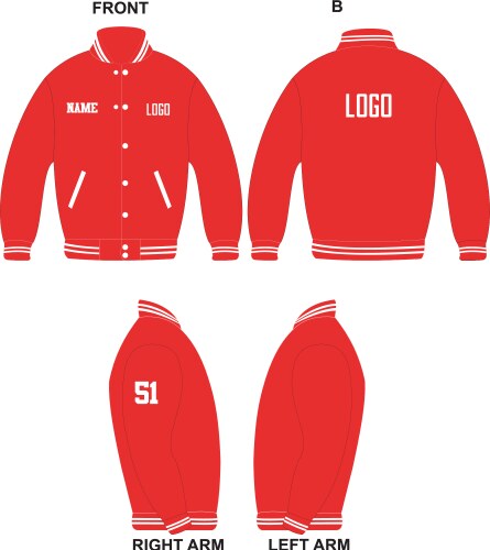 Bomber jacket mock ups sublimated templates Vector Image