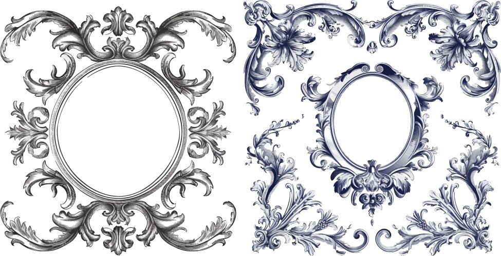 Vintage frames clipart bundle Royalty Free Vector Image