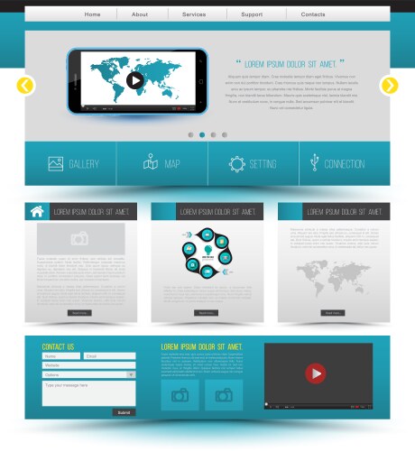 Website template ui elements Royalty Free Vector Image