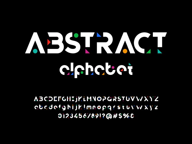 Abstract scifi modern alphabet fonts science Vector Image