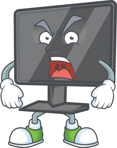 Desktop computer mascot Royalty Free Vector Image