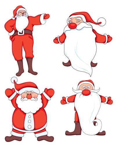 Cartoon santa claus collection set Royalty Free Vector Image