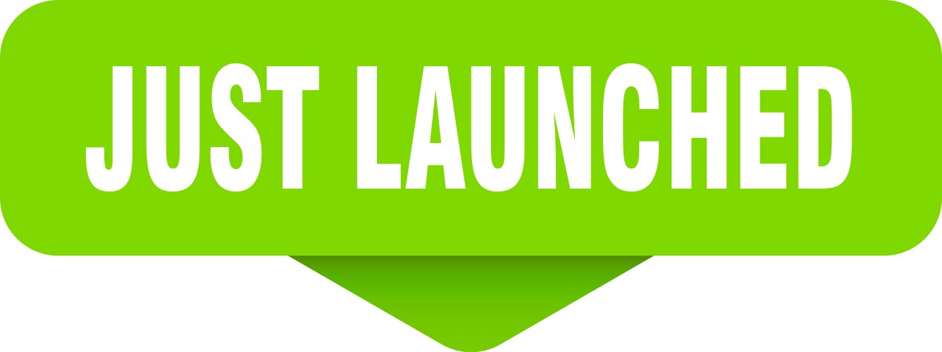 Just launched sticker sign Royalty Free Vector Image