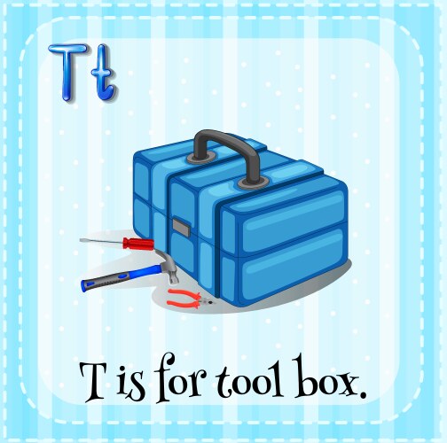 Flashcard of t is for twelve Royalty Free Vector Image