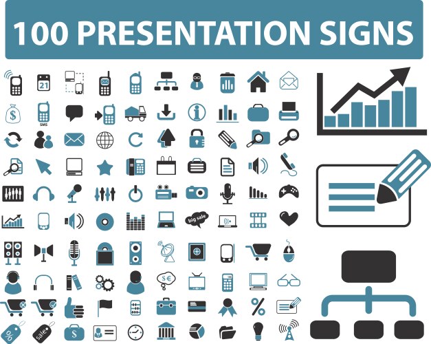49 presentation icons Royalty Free Vector Image