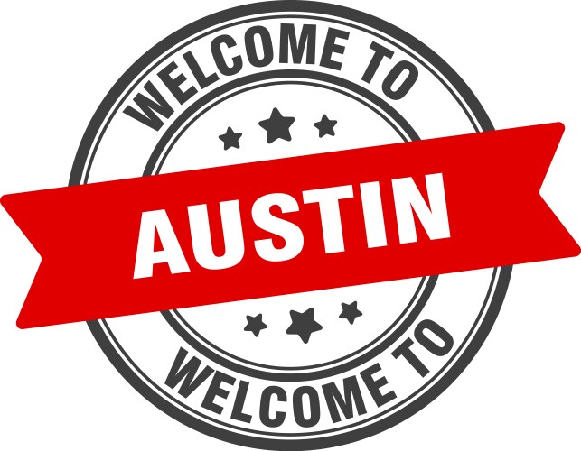 Welcome to austin stamp round sign Royalty Free Vector Image