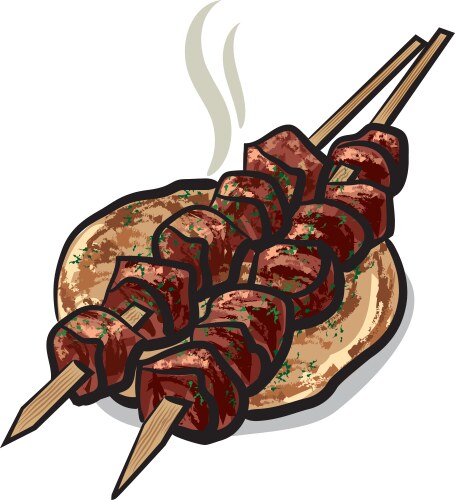 Grilled kebab Royalty Free Vector Image - VectorStock