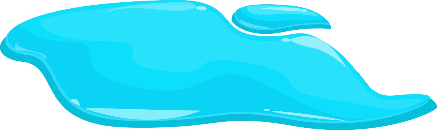 Blue liquid spilling and forming a puddle Vector Image