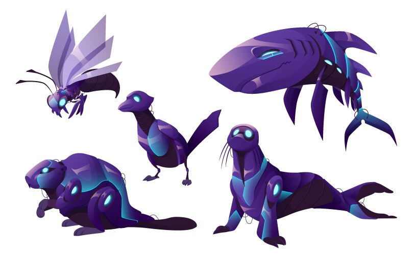 Robots animals evil robotics mechanical monsters Vector Image