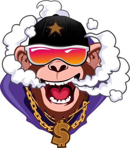 Cartoon drunk chimp Royalty Free Vector Image - VectorStock