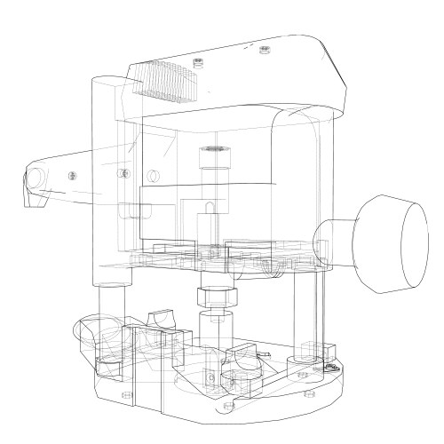 Wire-frame milling machine the layers Royalty Free Vector
