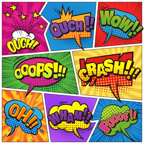 Comics poster design template Royalty Free Vector Image