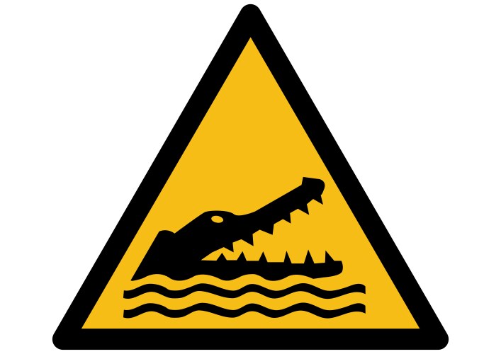 Crocodile warning sign Royalty Free Vector Image