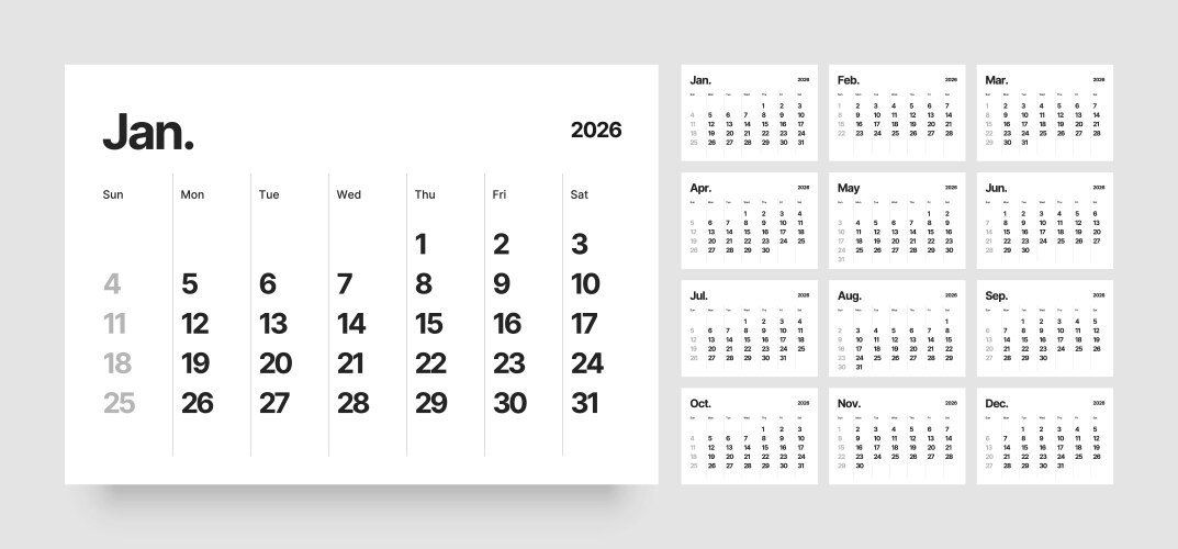 2026 Calendar Vector Images (over 3,100)