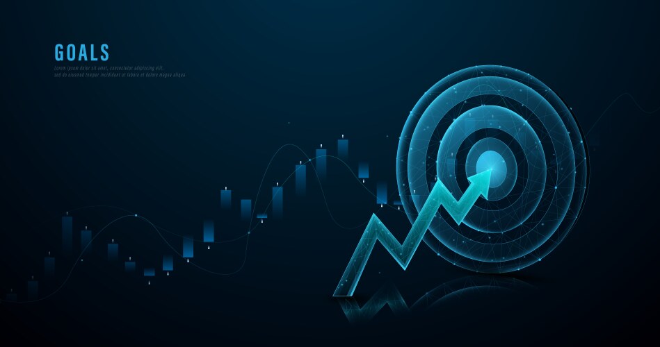 Banner with polygonal target Royalty Free Vector Image