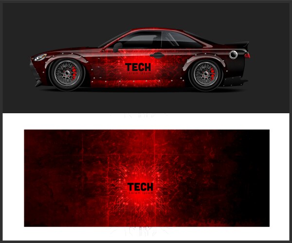 Racing car wrap design Royalty Free Vector Image