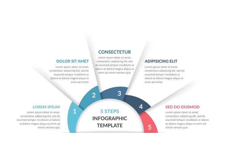 Infographic template with 5 steps Royalty Free Vector Image