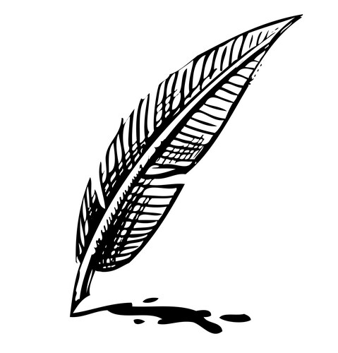 Ink Quill with Text Sample Royalty Free Vector Image