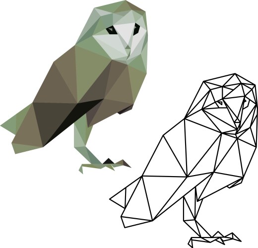 Wild animal heads made of triangles Royalty Free Vector