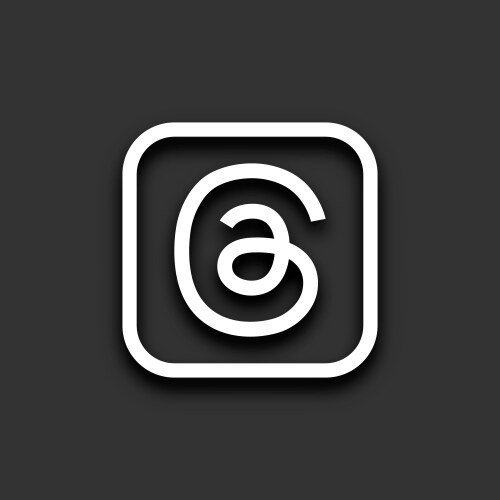 3d style logo of threads app Royalty Free Vector Image