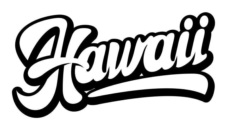 Aloha lettering design hawaiian Royalty Free Vector Image