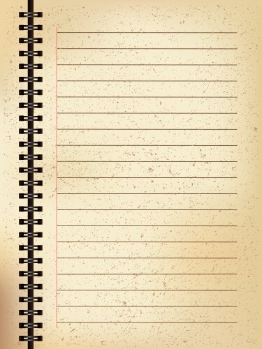 Old paper notebook Royalty Free Vector Image - VectorStock