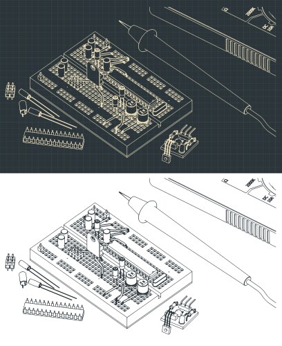 Electronics components kit Royalty Free Vector Image