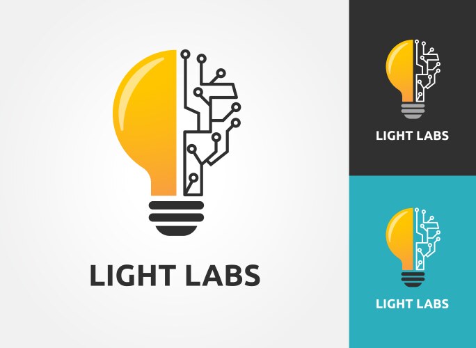 Logo with a half of light bulb and brain Vector Image