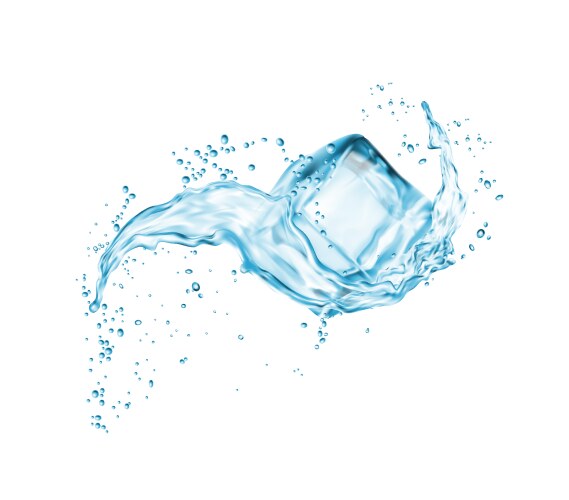 Splashing ice cubes Royalty Free Vector Image - VectorStock