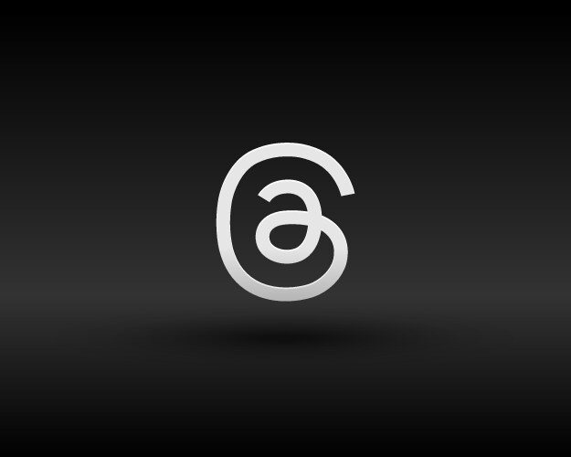 3d style logo of threads app Royalty Free Vector Image