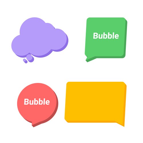 3d speech bubble shapes set Royalty Free Vector Image