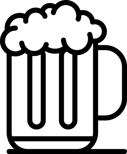 Foamy Beer Mug Outline – Royalty-Free Vector | VectorStock