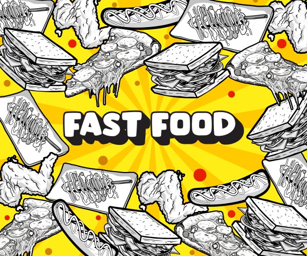 Fast food background 5 Royalty Free Vector Image