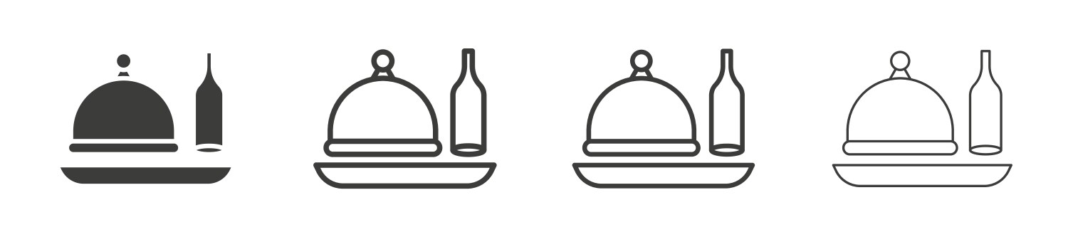 Room service set on white background Royalty Free Vector