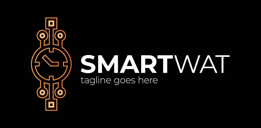 Smart watch logo application Royalty Free Vector Image