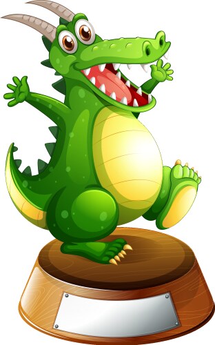Cartoon green iguana Royalty Free Vector Image