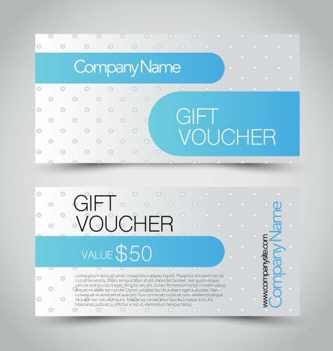 Two coupon voucher design gift template Royalty Free Vector