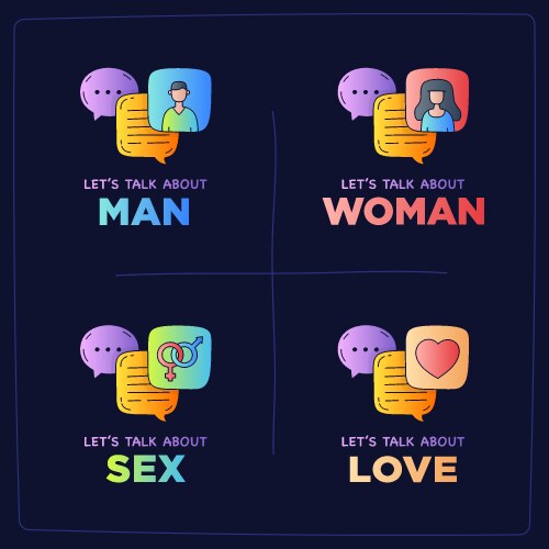 Lets Talk About Woman Doodle Dialog Speech Vector Image