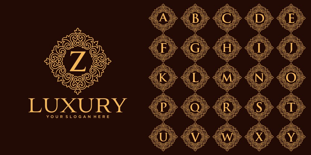 Luxury square letter cc c logo design template Vector Image