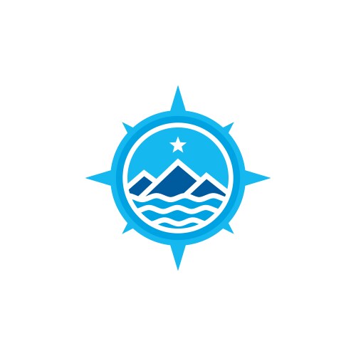 Compass and forest camping logo emblem summer Vector Image