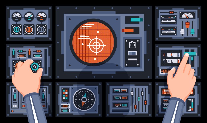 Control Panel Spaceship Vector Images (over 850)