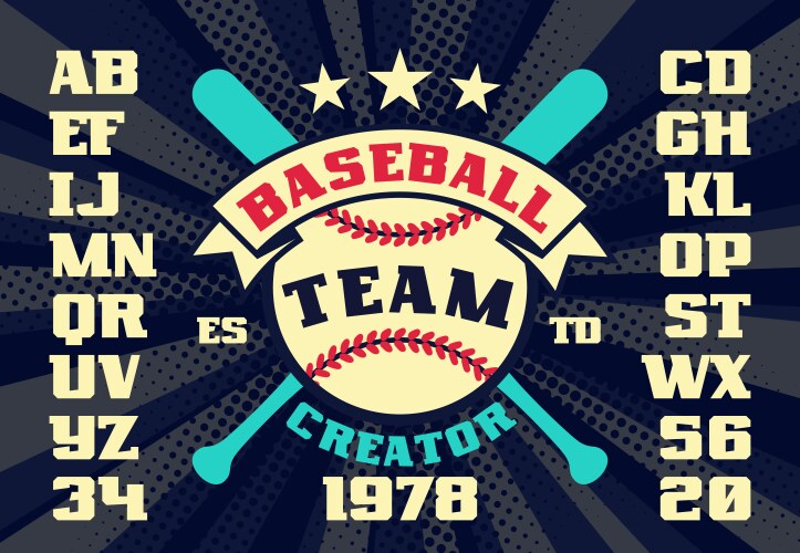 Vintage Baseball Fonts Vector Images (over 1,100)