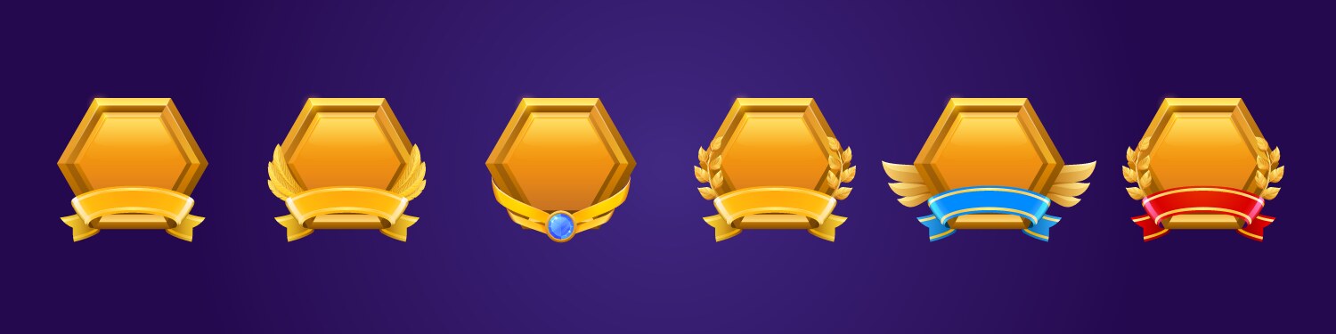 Gold stars icons for game ui interface Royalty Free Vector