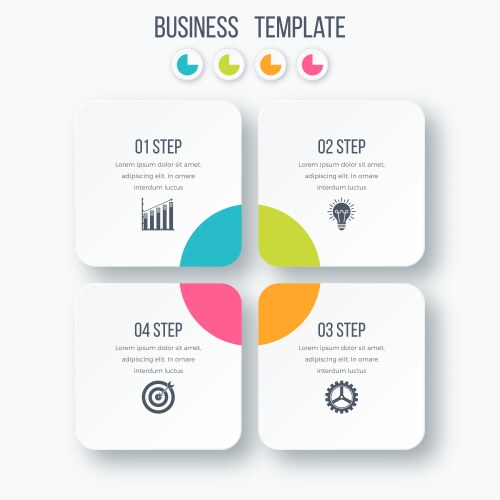 Four step chart editable template Royalty Free Vector Image