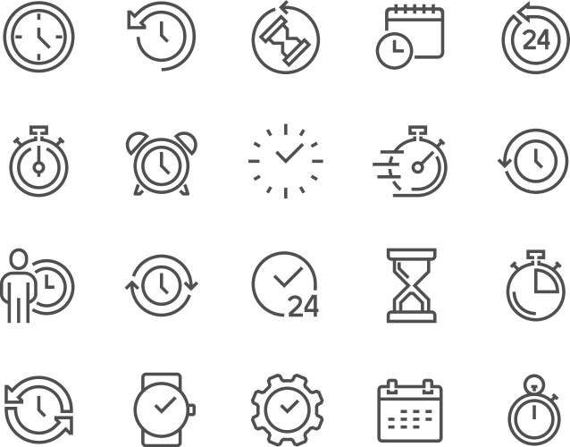 Space universe research icons set stars Royalty Free Vector